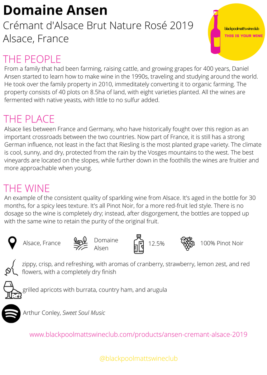 Domaine Ansen Crémant d'Alsace Brut Nature Rosé 2019 – blackpoolmatt's ...